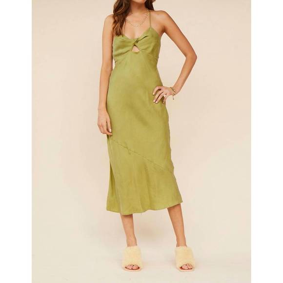 SUBOO | Dresses | New Suboo Georgia Twist Front Slip Dress In Moss ...